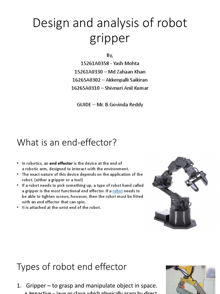 Design and Analysis of Robot Gripper in ANSYS | PDF | Materials ...