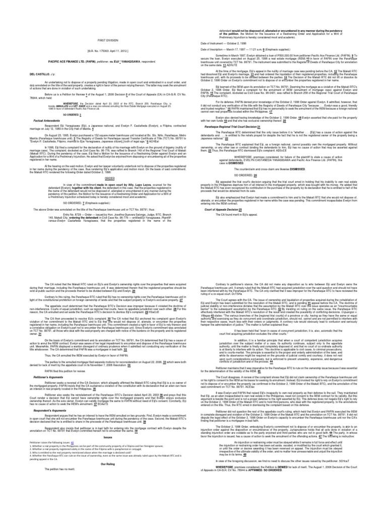 Of The Petition, The Motion For The Issuance of A Restraining Order and Application For A Writ ...