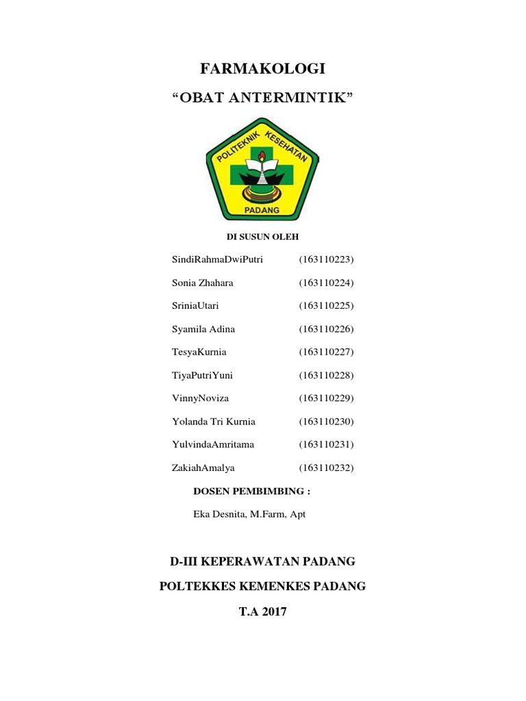 Cover Farmasi Obat Cacing | PDF