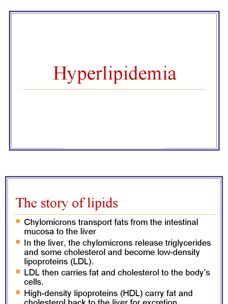 Hyperlipidemia | PDF | Cholesterol | Hypercholesterolemia