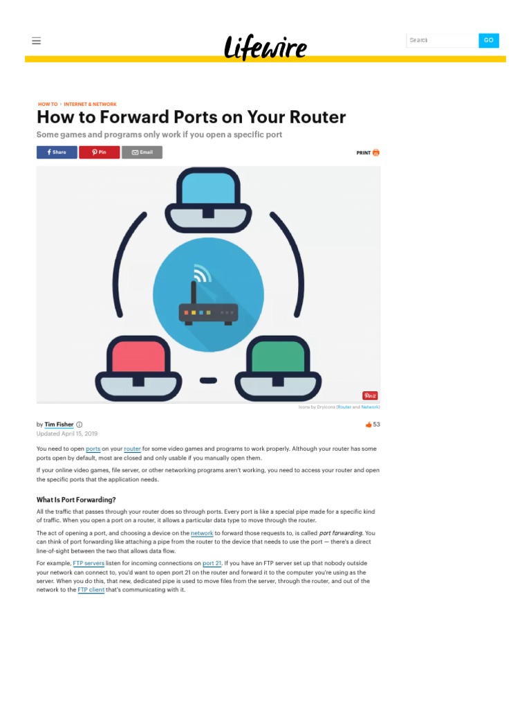 How To Forward Ports On Your Router PDF | Download Free PDF | Port ...