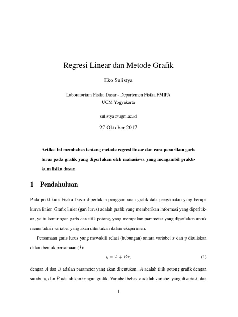 Regresi Linear Dan Metode Grafik | PDF