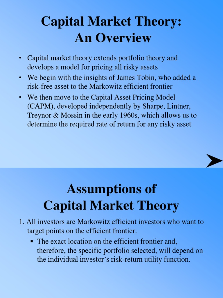 Capital Market Theory-Topic Five | PDF | Capital Asset Pricing Model ...