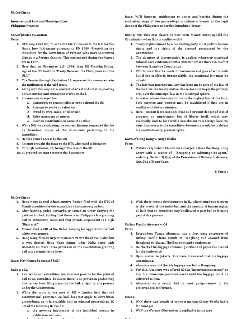 Consti 1 Digests | PDF | Extradition | Treaty