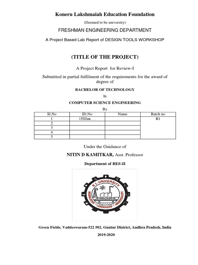 Workshop Report Format of DTW | PDF