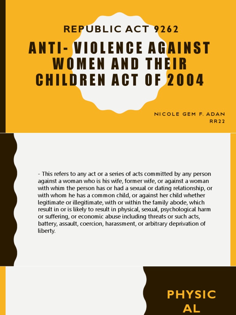 Anti - Violence Against Women and Their Children Act | PDF | Violence ...