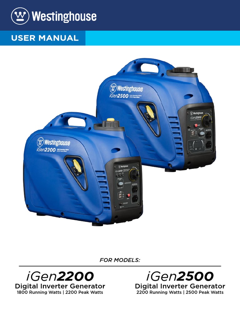 Igen2200 2500 Manual Web PDF | PDF | Gasoline | Power Inverter