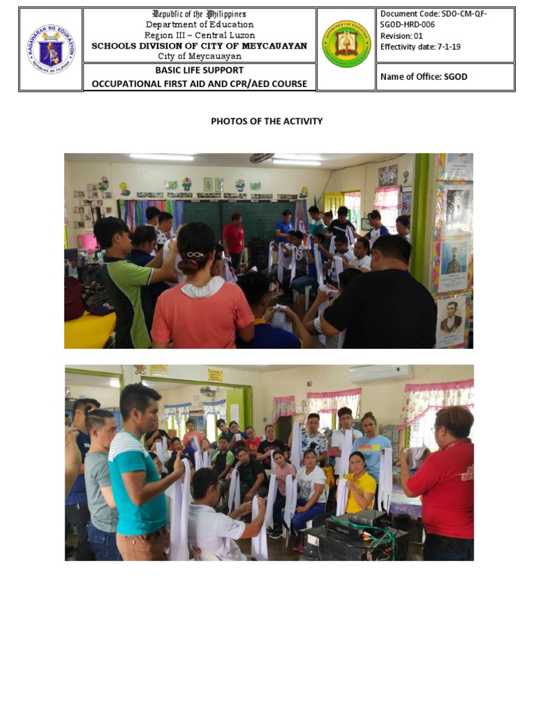 Basic Life Support Occupational First Aid and Cpr/Aed Course | PDF