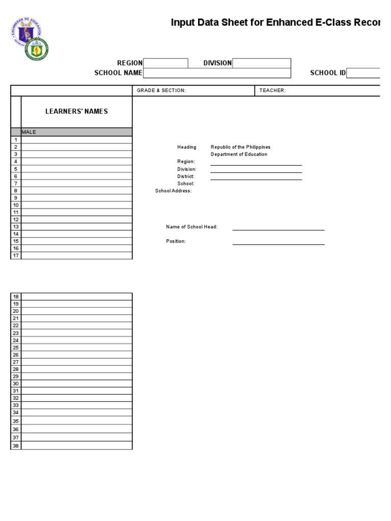 Enhanced E-Class Record Template | PDF | Learning | Behavior Modification