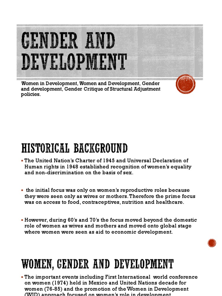 Gender and Development | PDF | Gender And Development | Gender