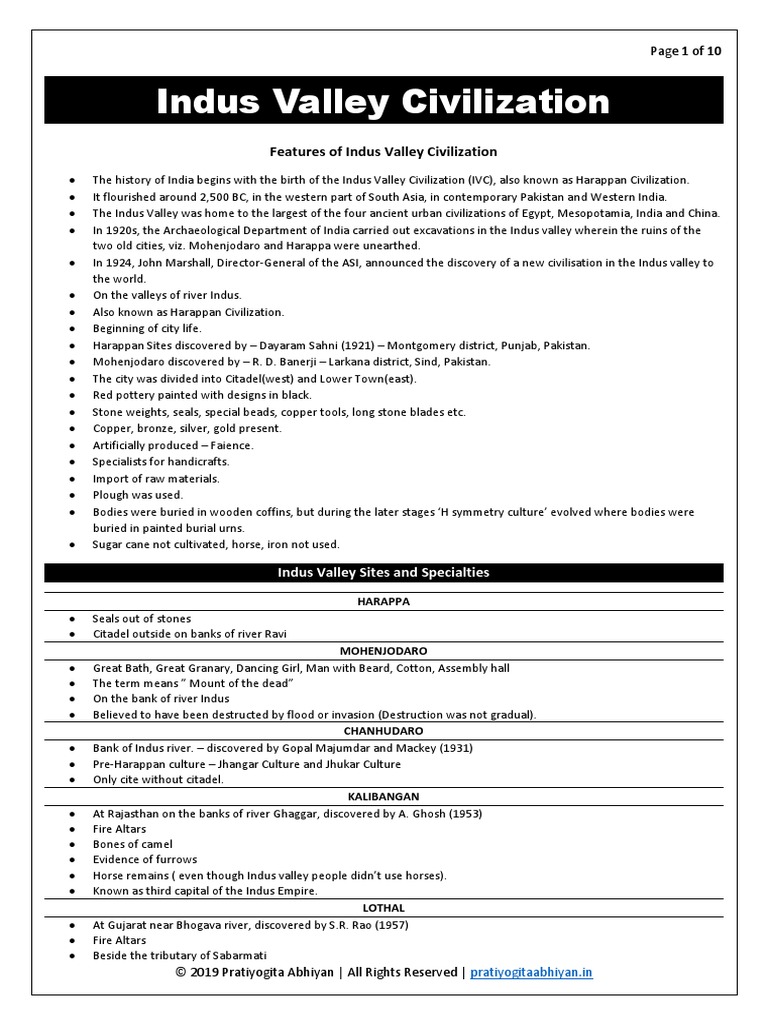 Indus Valley Civilization | PDF | Social Science