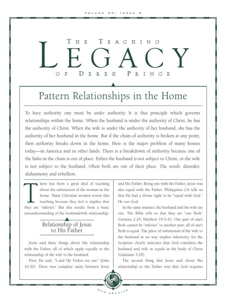 Pattern Relationships in The Home | PDF | God The Father | Priest
