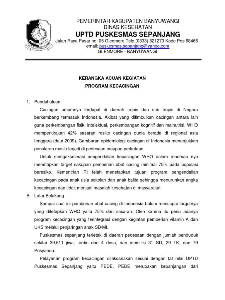 Kak Program Kecacingan | PDF