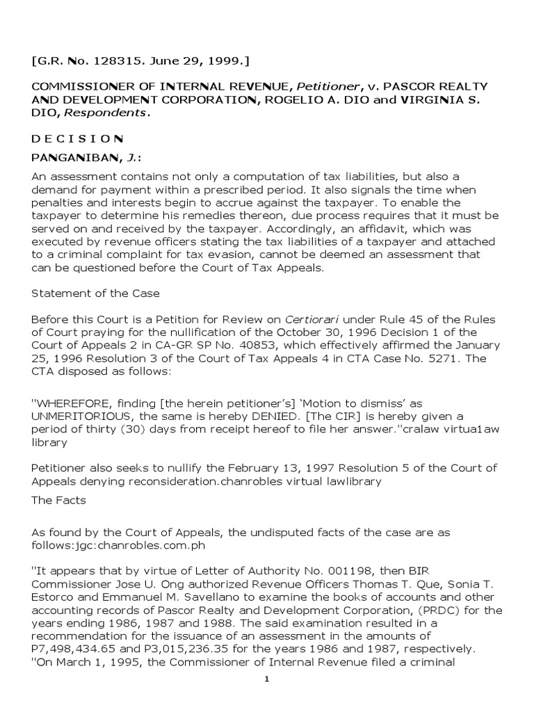 Tax Cases 3 | PDF | Complaint | Taxpayer