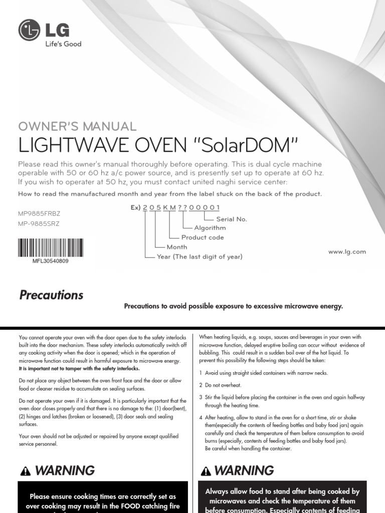 LG Solar Dome Manual | Download Free PDF | Oven | Pizza