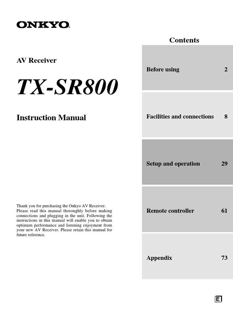 TX-sr800 Manual | PDF | Mains Electricity | Ac Power Plugs And Sockets