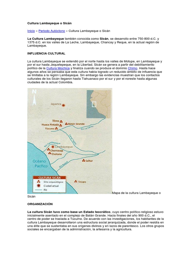 Cultura Lambayeque | PDF | Cultura (general) | Arqueología