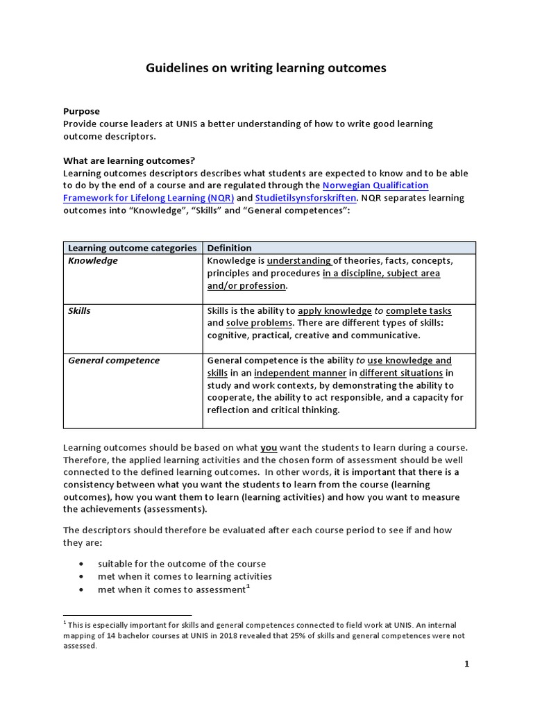 Writing Effective Learning Outcomes | PDF | Competence (Human Resources ...