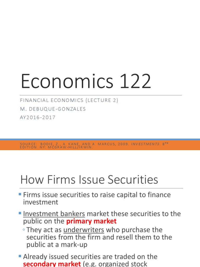 Econ 122 Lecture 2 (Trading) | PDF | Short (Finance) | Margin (Finance)