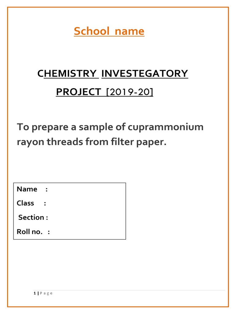 Chem Project RAYON THREAD | PDF | Rayon | Fibers