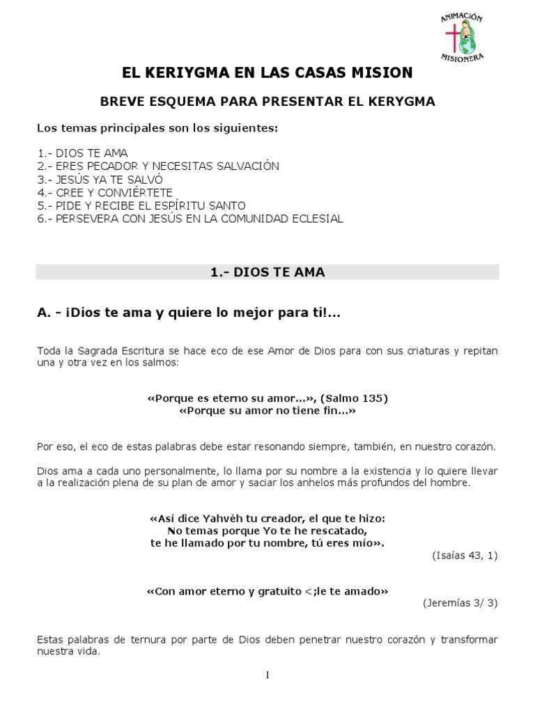 000-El Kerigma en Las Casa de Mision | PDF | Pecado | Jesús