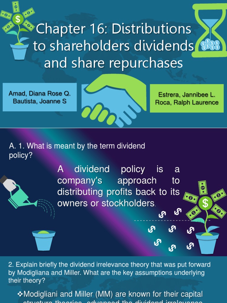 Chapter 16: Distributions To Shareholders Dividends and Share ...