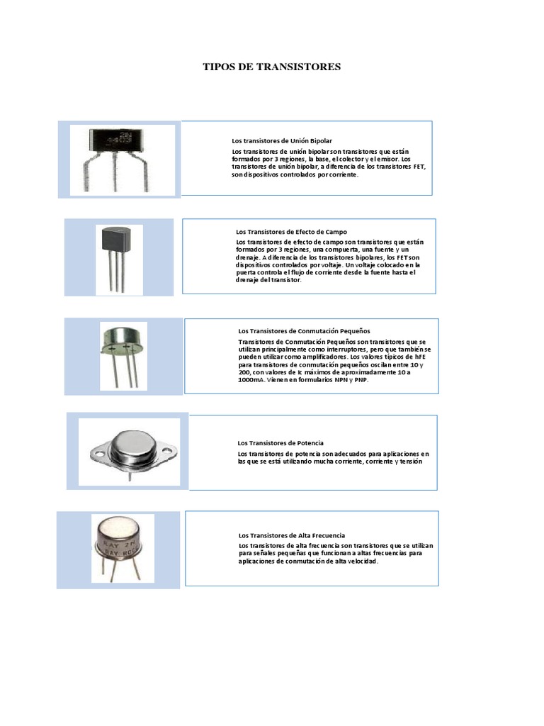 Tipos de Transistores | PDF | Transistor | Transistor de unión bipolar
