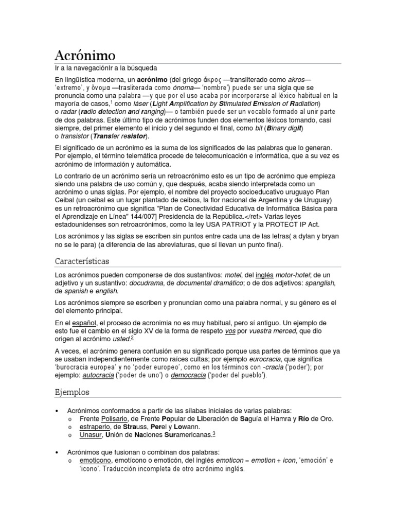 Acrónimo | PDF | Acrónimo | Interpretación (filosofía)