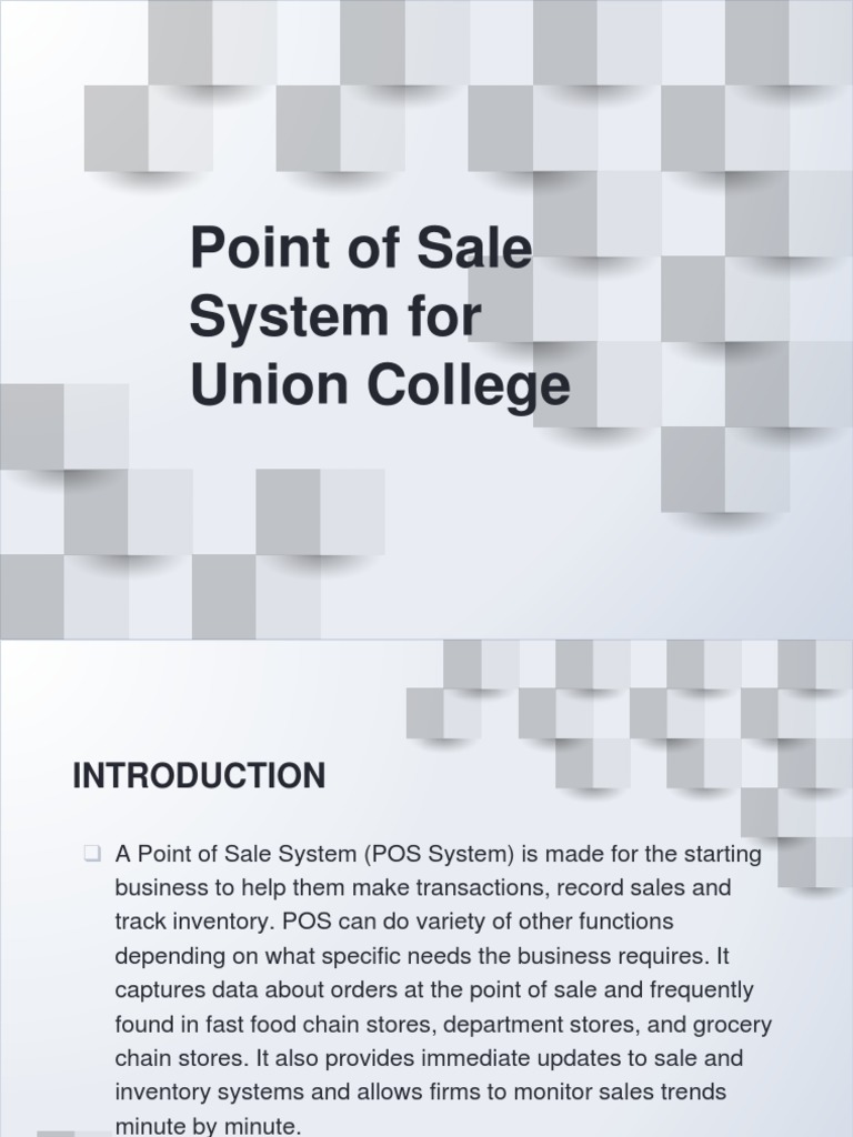 Point of Sale System (Research) | PDF