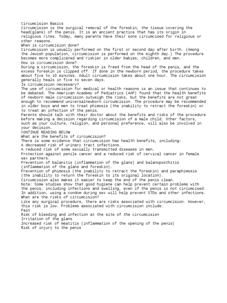 Circumcision | PDF | Circumcision | Sexual Anatomy