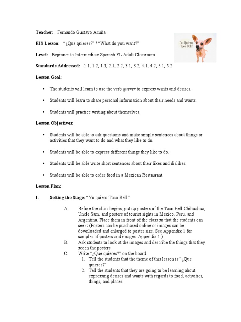 Spanish Language Lesson Plan PDF | PDF | Lesson Plan | Semiotics