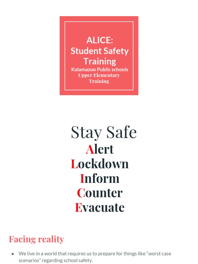 ALICE Student Safety Training Guide | PDF | Classroom