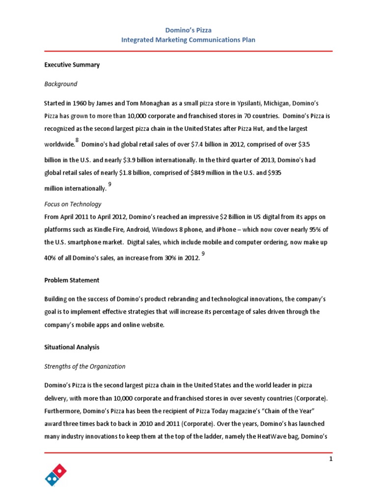 Domino's Pizza Marketing Strategies Overview | PDF | Domino's Pizza ...