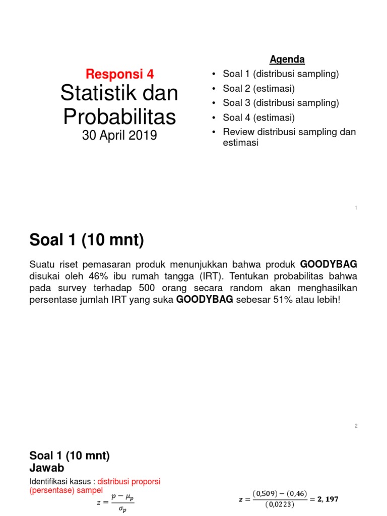 Distribusi Sampling & Estimasi | PDF