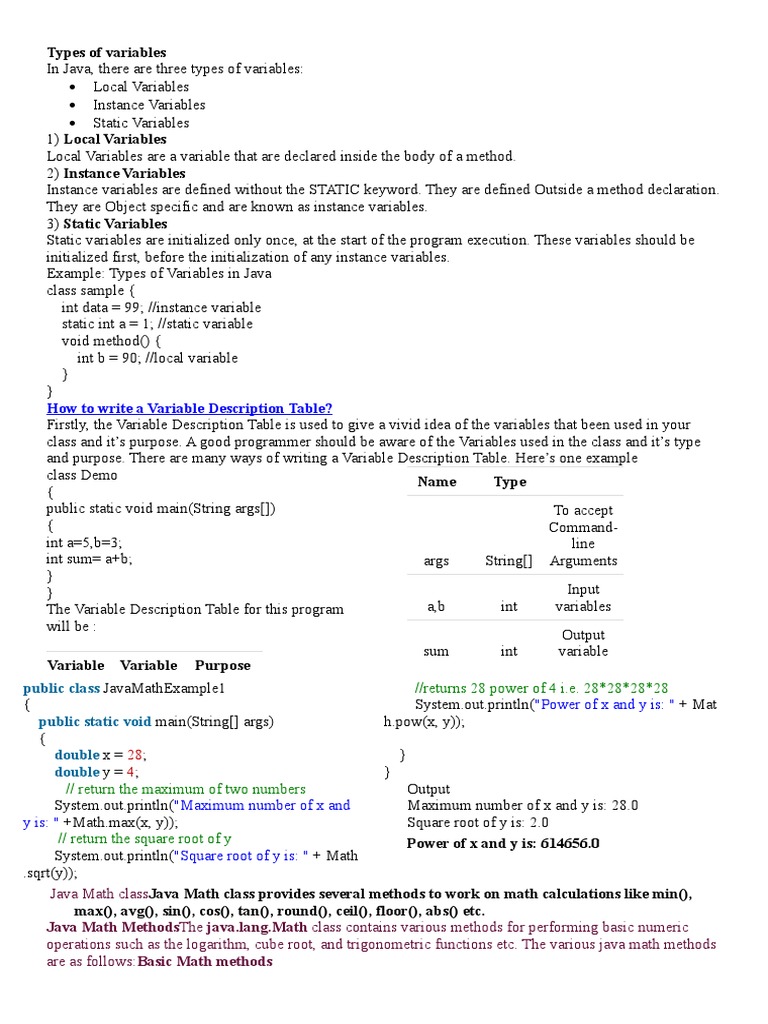 How To Write A Variable Description | PDF | Variable (Computer Science ...
