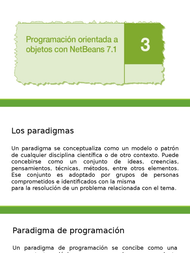 Capitulo 3 Java Netbeans Pdf Objeto Informática Paradigmas De Programación