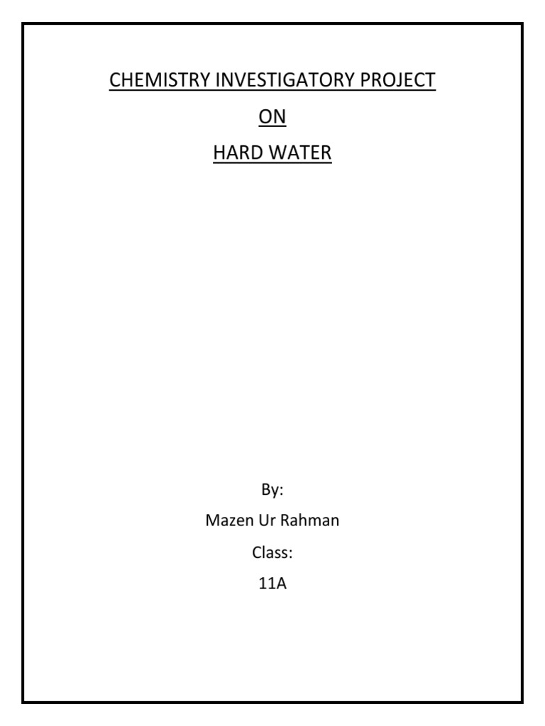 Hard Water Chemistry Project | PDF | Titration | Chemistry