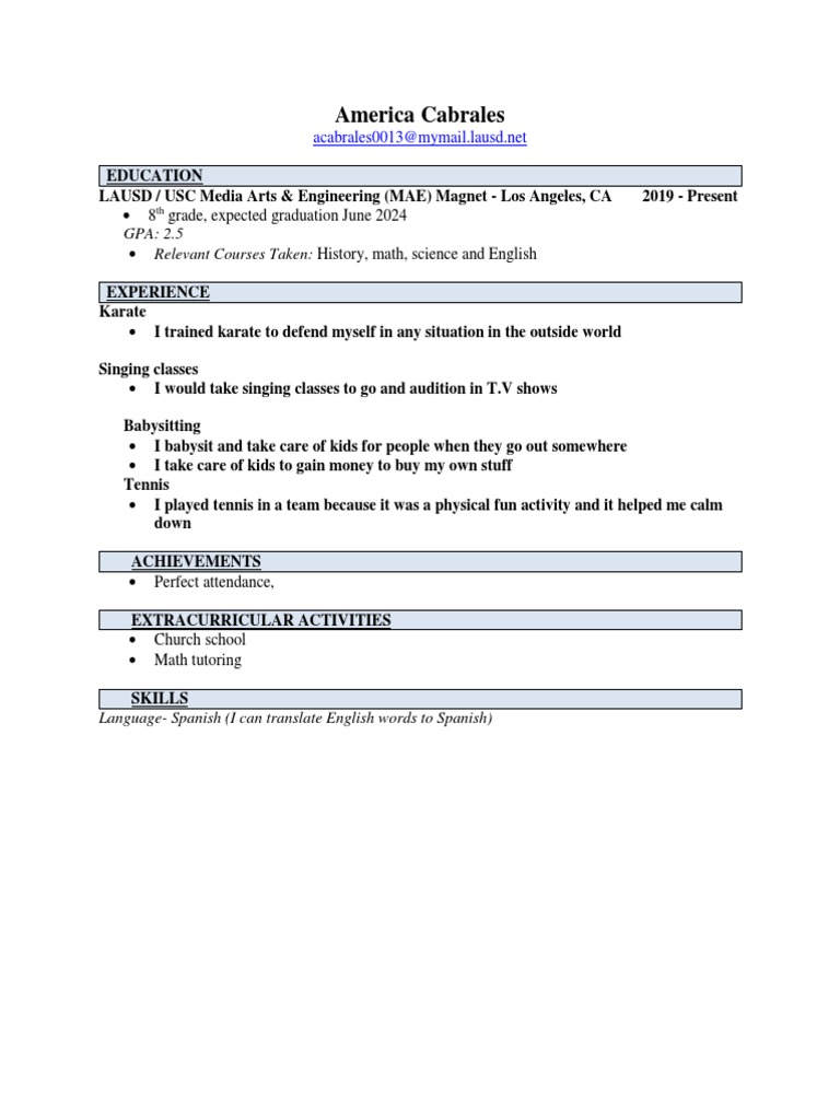 Sample Resume 2019 | PDF