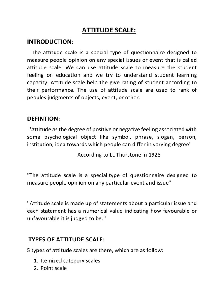 Attitude Scale | PDF | Likert Scale | Attitude (Psychology)