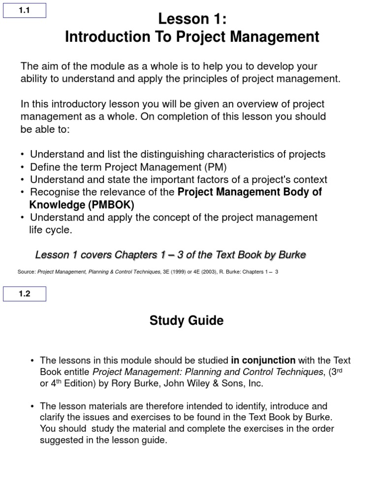 Project Management Lesson 1 | PDF | Project Management | Risk Management