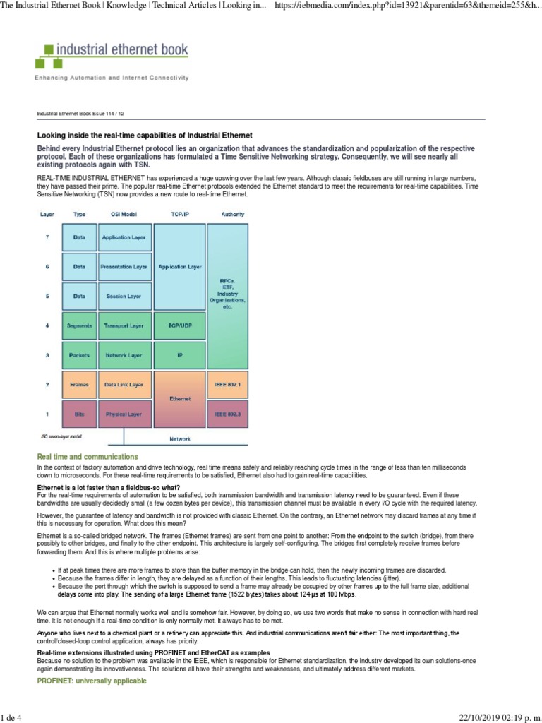 The Industrial Ethernet | PDF | Ethernet | Computer Network