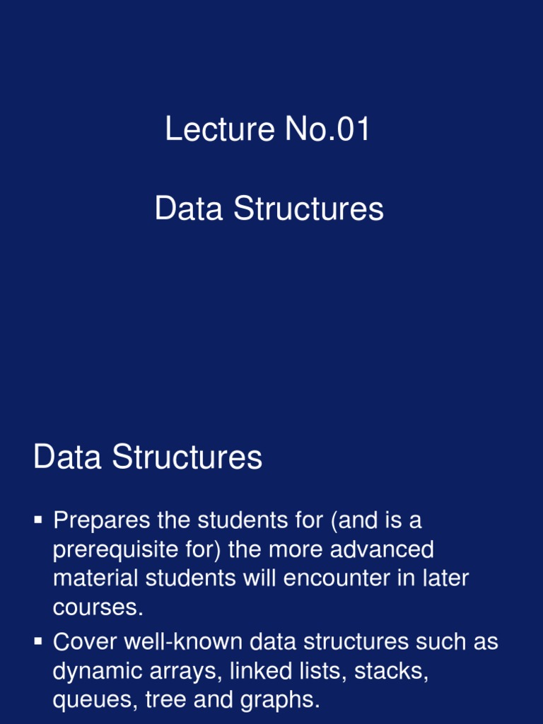 Data Structures - CS301 Power Point Slides Lecture 01 | PDF | Array ...