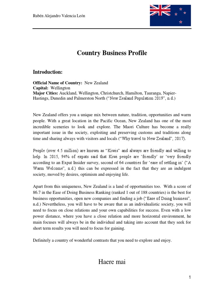 Country Business Profile New Zealand | PDF | Gross Domestic Product ...