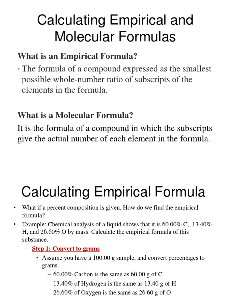 How To Find Empirical Formula