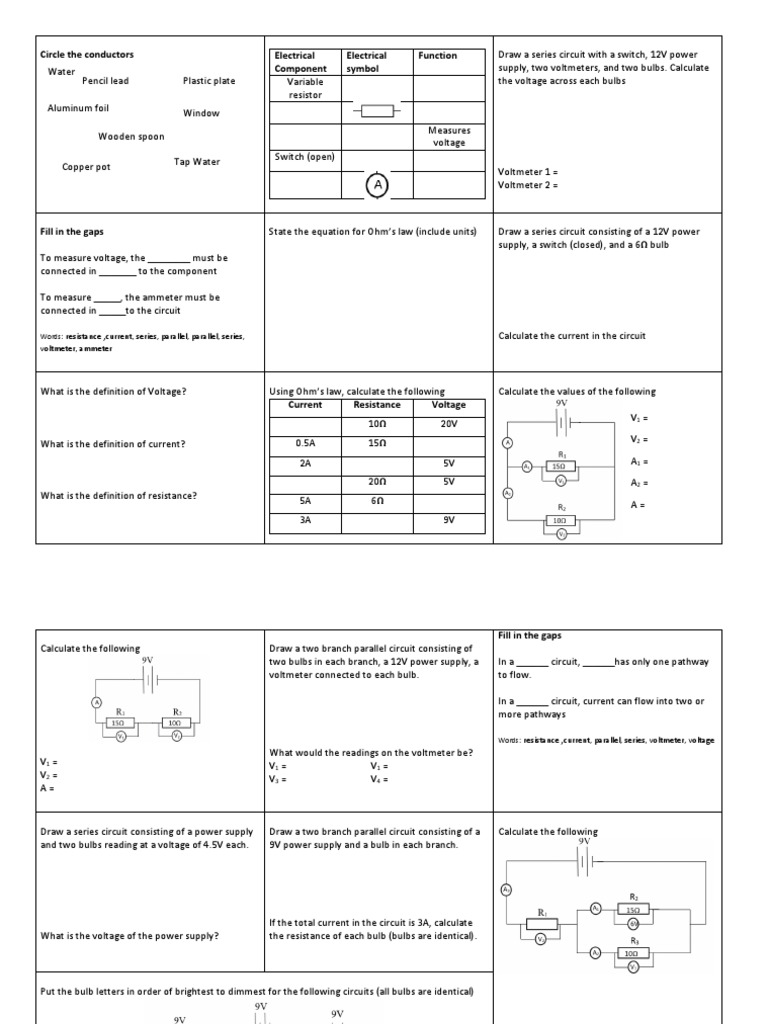 Electrical Circuit Calculations Guide | PDF | Series And Parallel ...