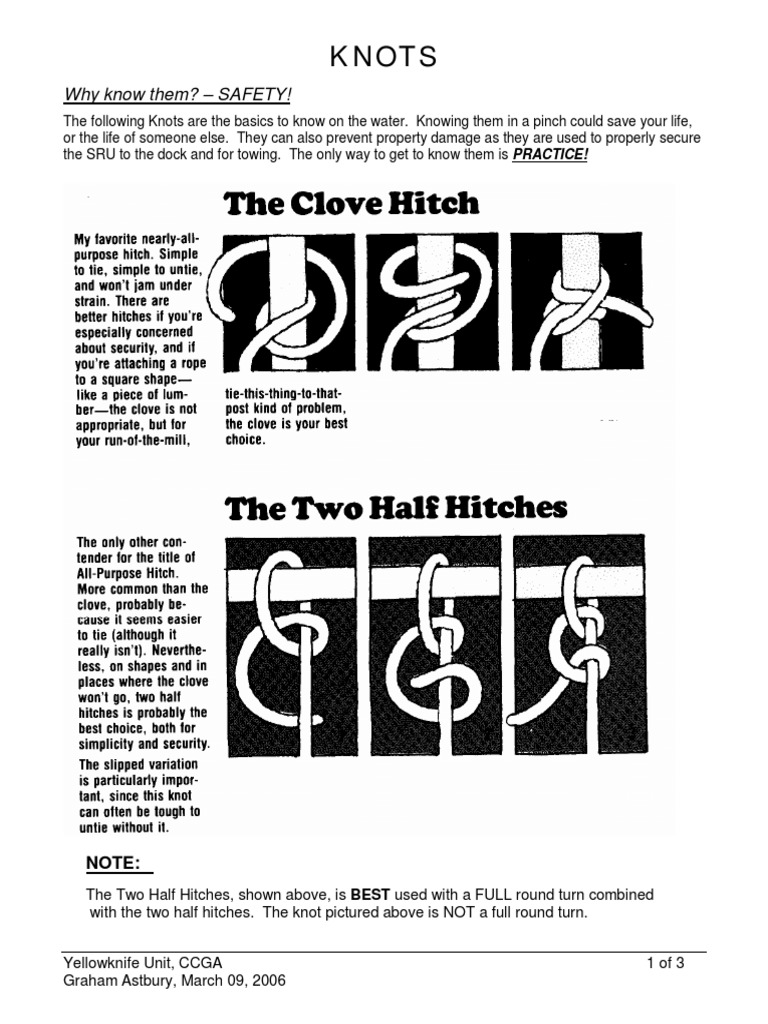 Knots: Why Know Them? - SAFETY! | PDF