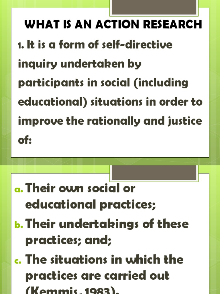 What Is An Action Research | PDF | Action Research | Scientific Method