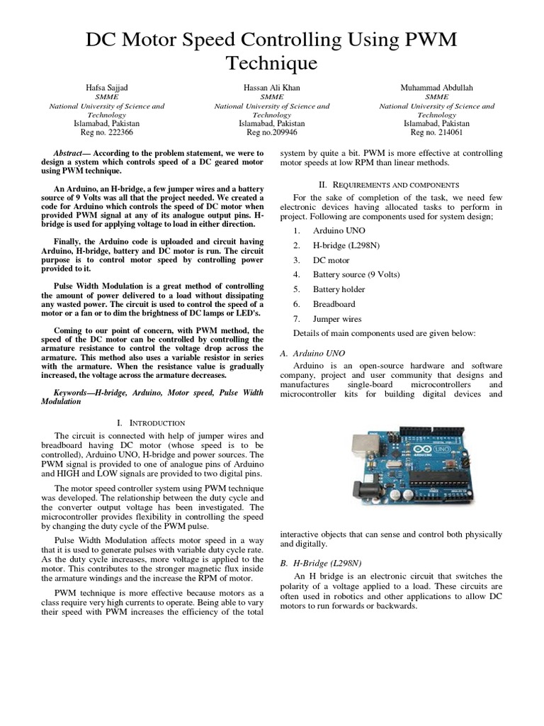 EE Project Report | PDF | Electric Motor | Arduino