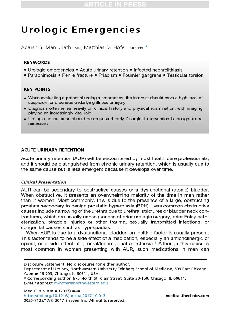 Emergencia Urologica | PDF | Medicine | Urology