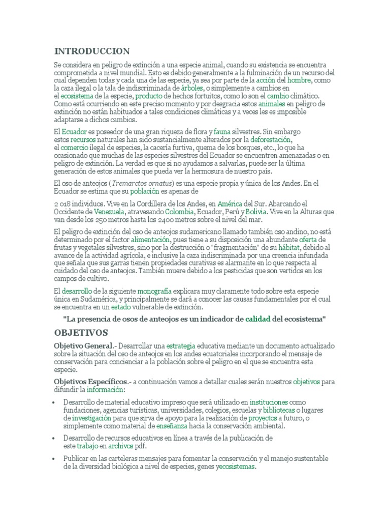 Biografia Del Oso | PDF | Extinción | Osos